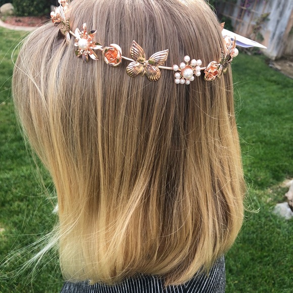 Accessories | Rose Gold Metal Flower Crown | Poshmark